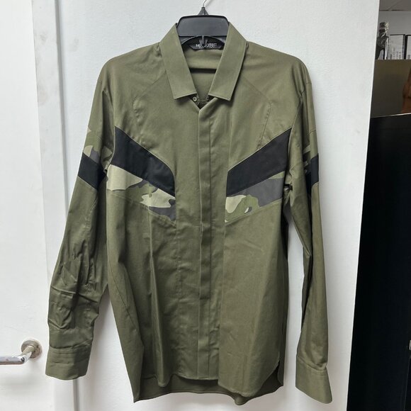 Neil Barrett | Shirts | Nwt Neil Barrett Military Black Buttondown ...